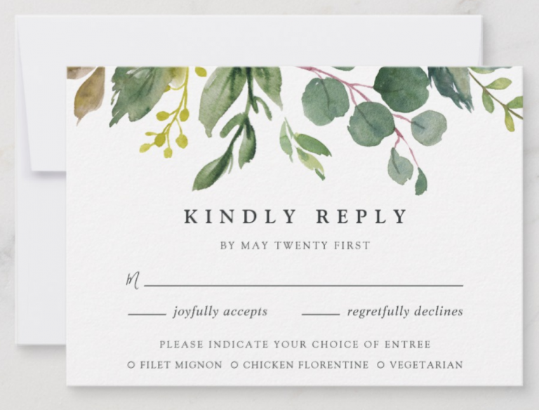 Wedding RSVP Examples Sample RSVPs You Can Use For Your Wedding 